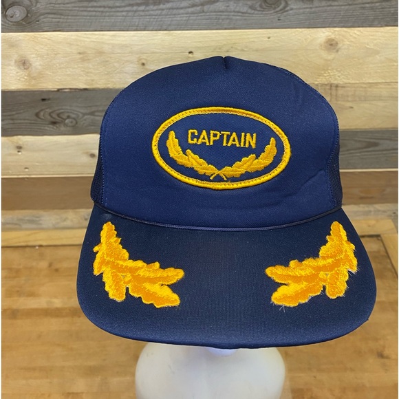 Accessories | Vintage Captain Snap Back Hat Nautical Yacht Boating Navy ...